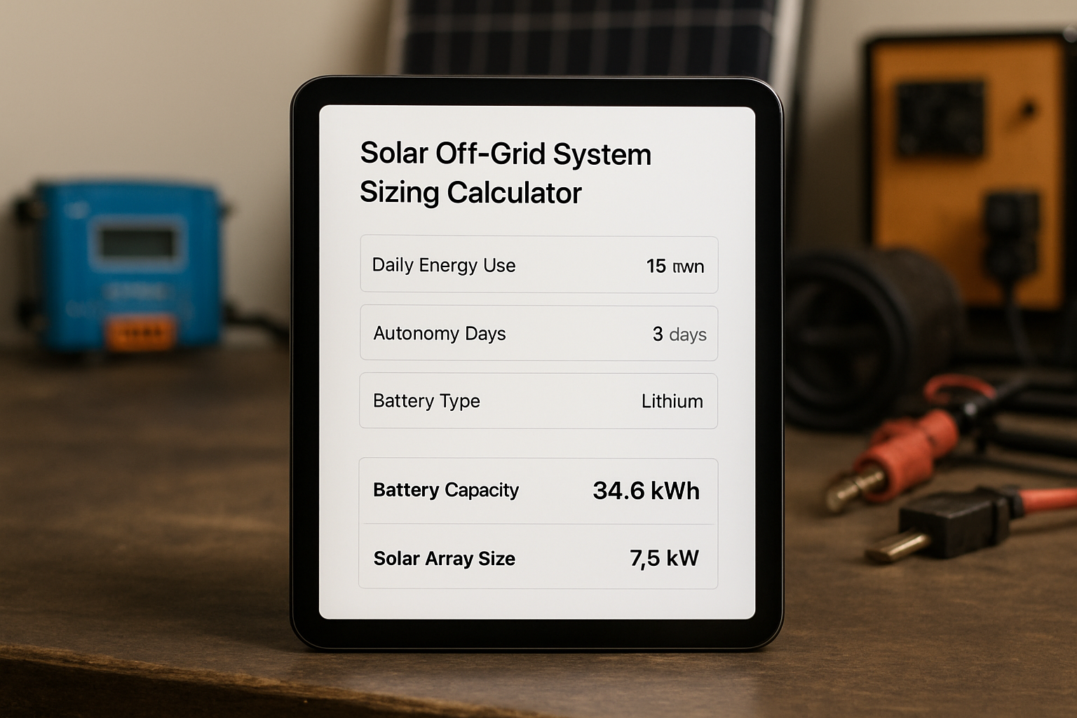off grid solar setup calculator