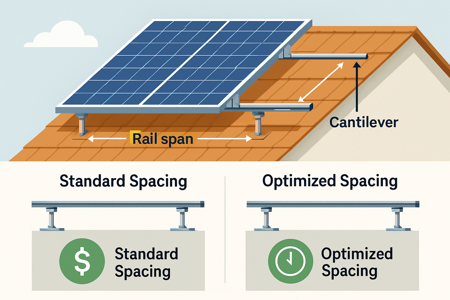 Solar Rail Spacing: Cut Anchors by 20% | Anern