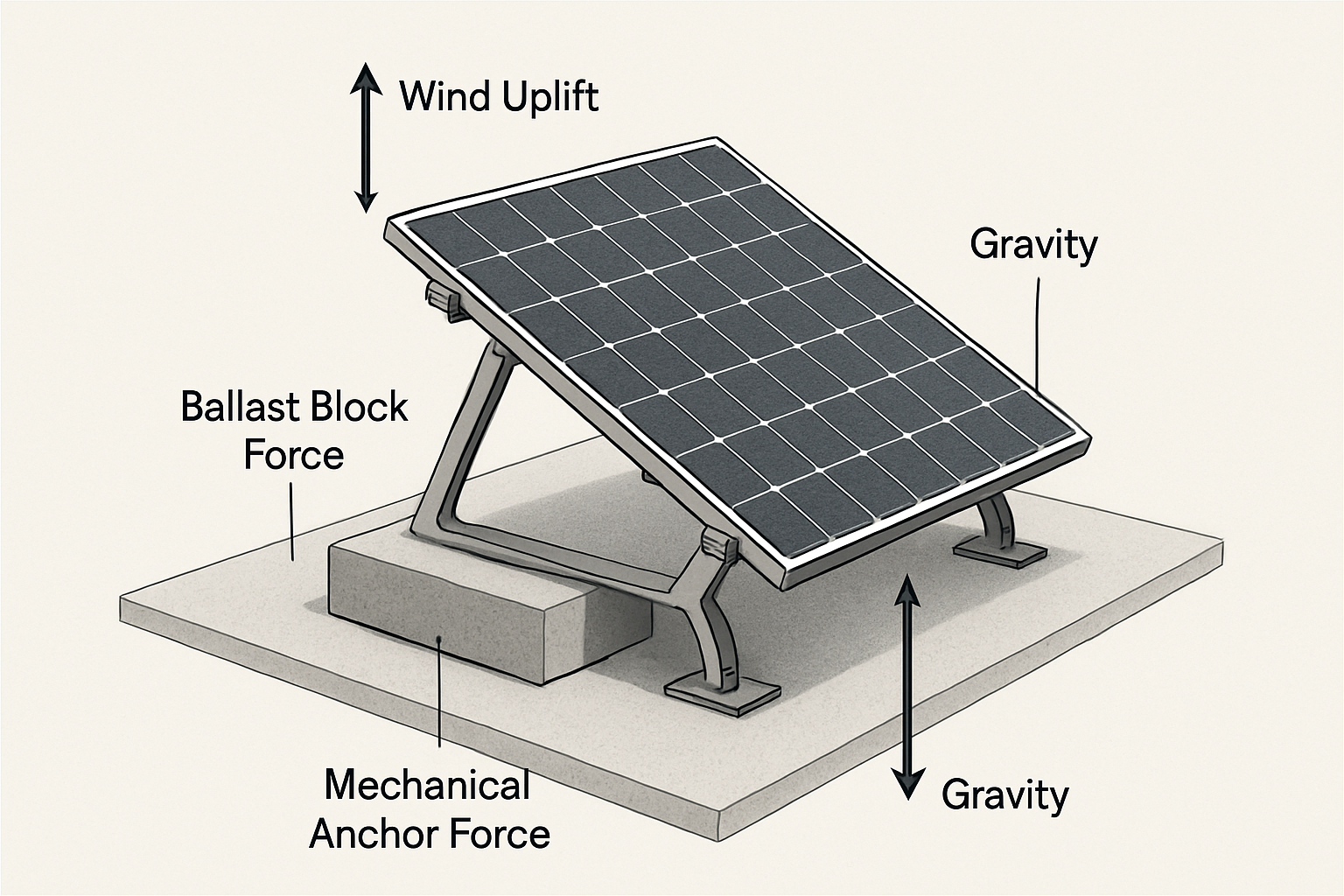 Flat Roof Solar: Ballast vs. Anchors? Engineer Guide - Anern