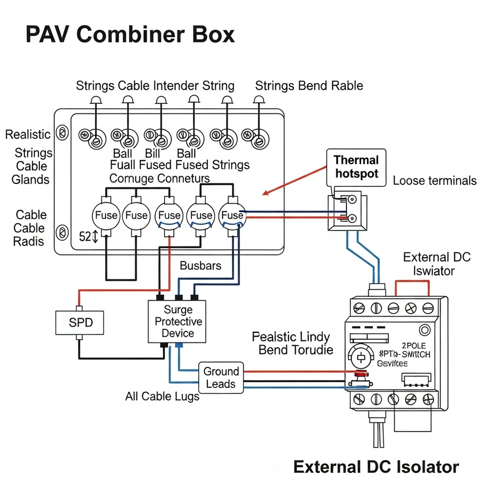 Seven wiring mistakes in PV combiner boxes and isolators