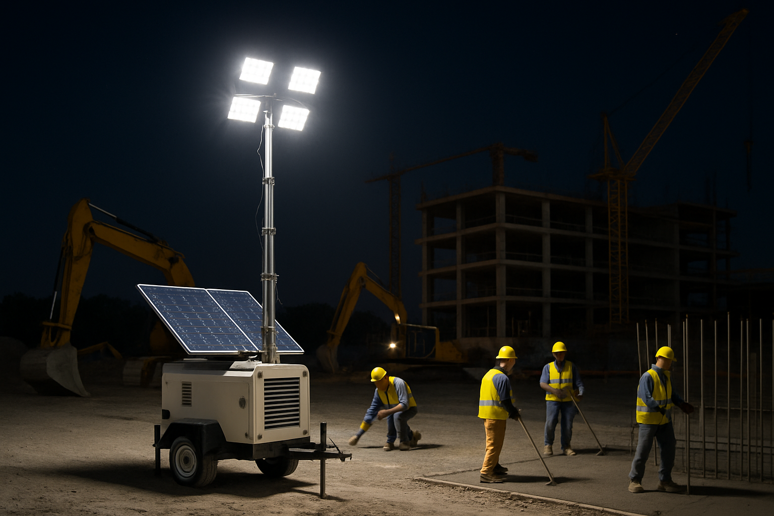 Solar Towers for Safer Construction Night Shifts - Anern